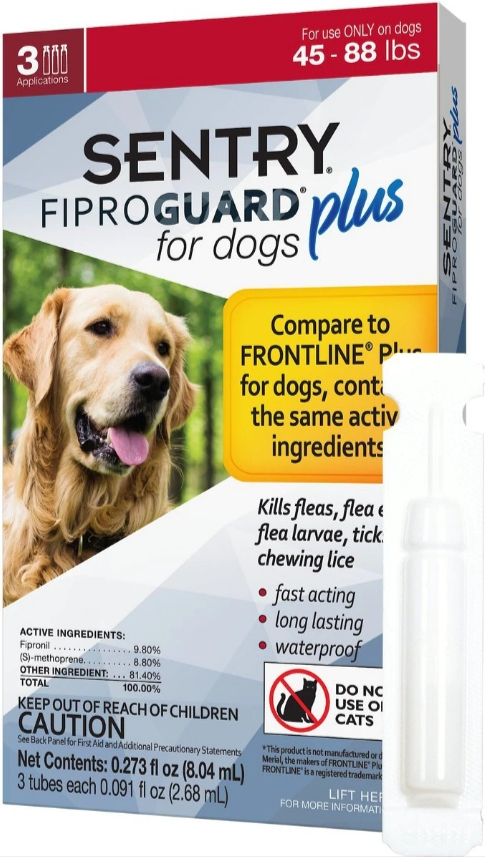Sentry FiproGuard Plus IGR Flea and Tick Control for Large Dogs – Puppy ...